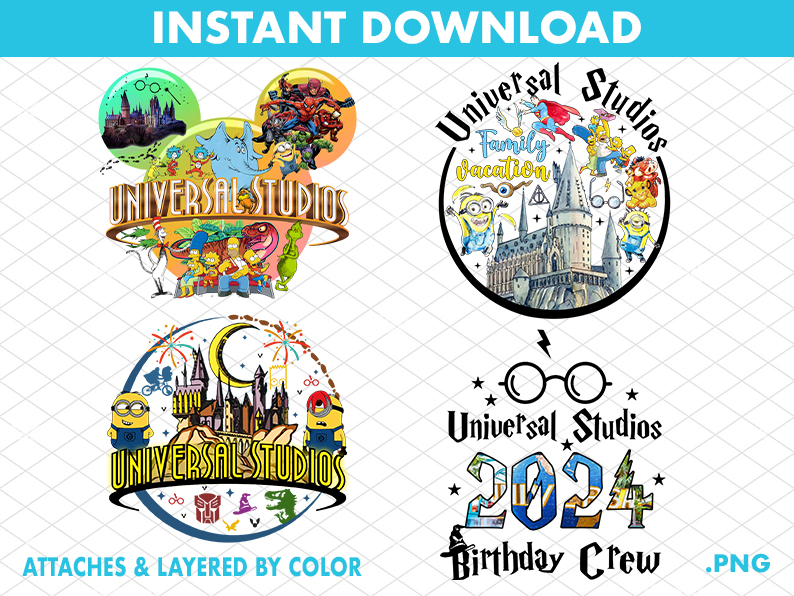 Universal Studios Png Bundle, Family Trip 2024 Png, Universa | Inspire ...