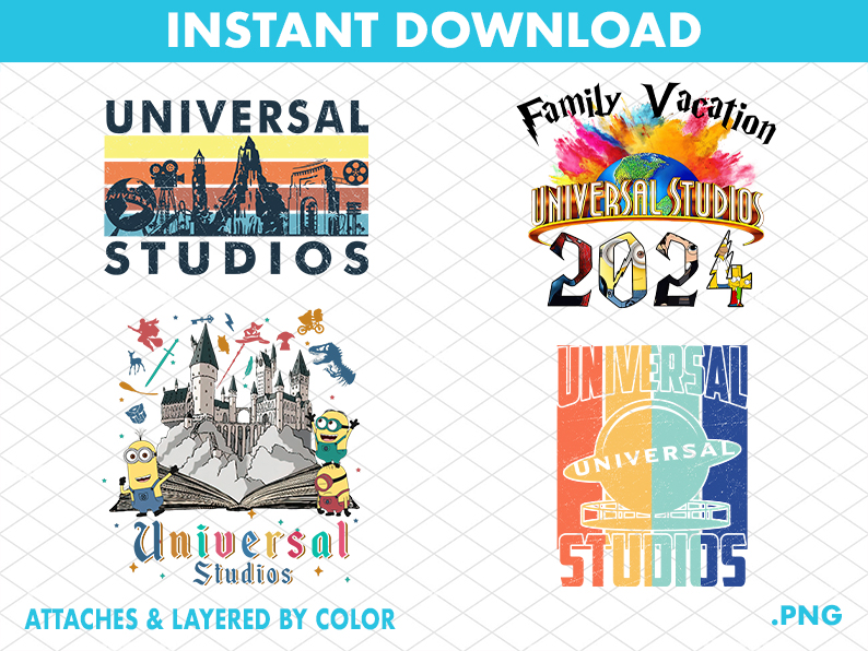Universal Studios Png Bundle, Family Trip 2024 Png, Universa - Inspire ...