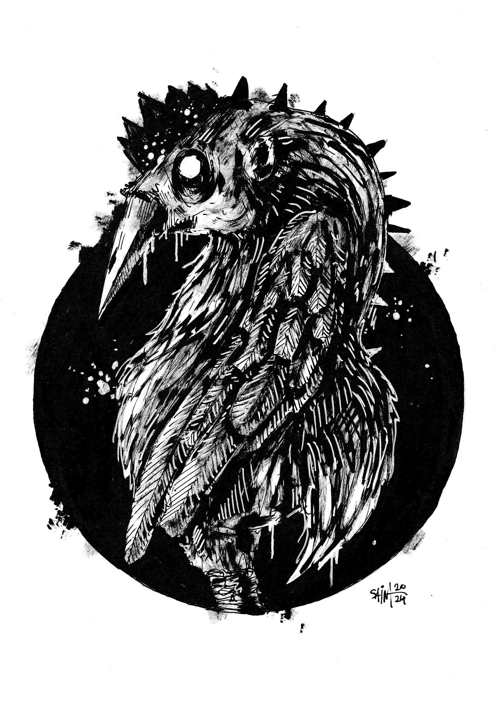 Mr. White Bird. Zombie painting original art, Horror Dark ar | Inspire ...