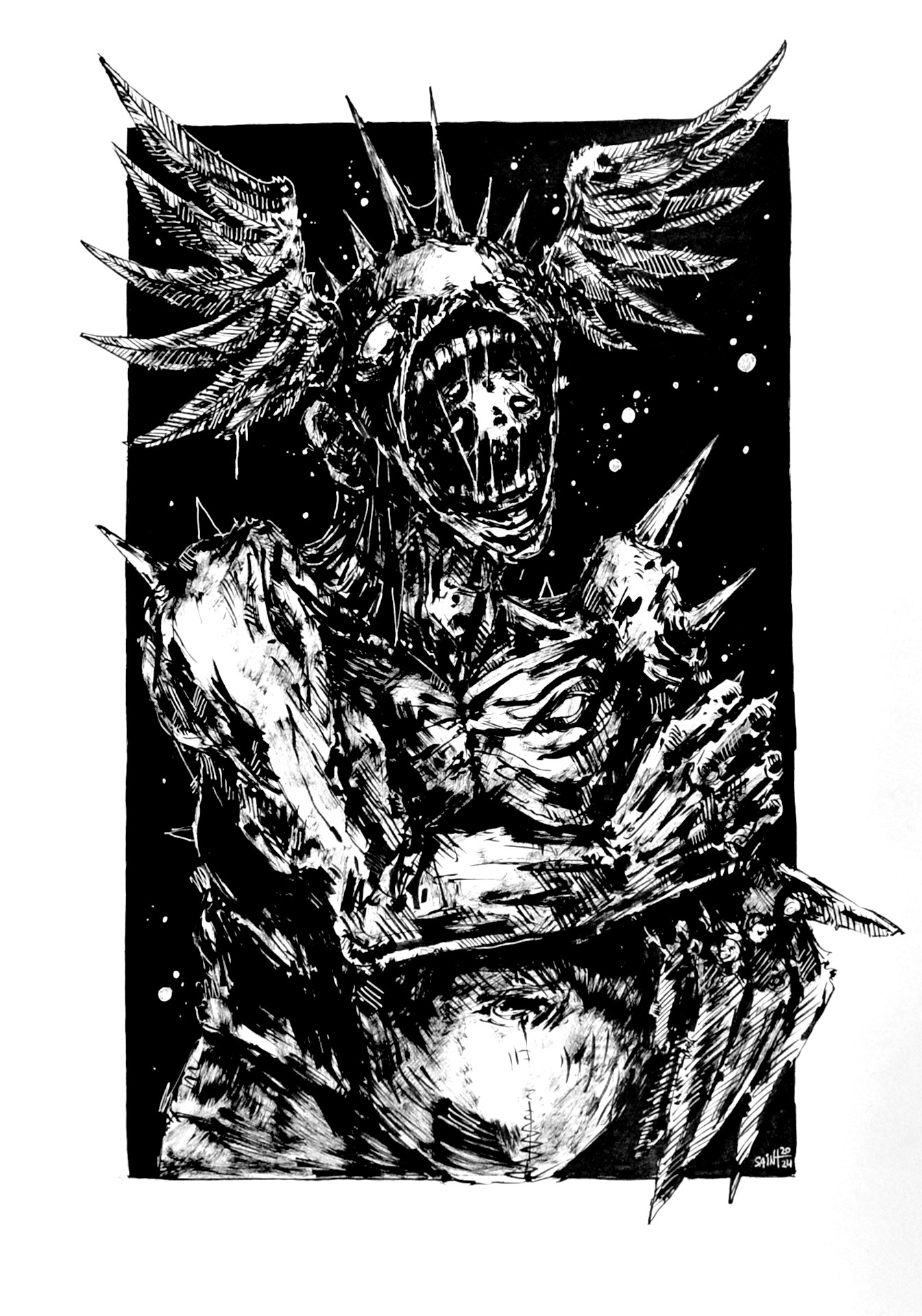 Angelic Transformation. Zombie painting original art, Horror | Inspire ...