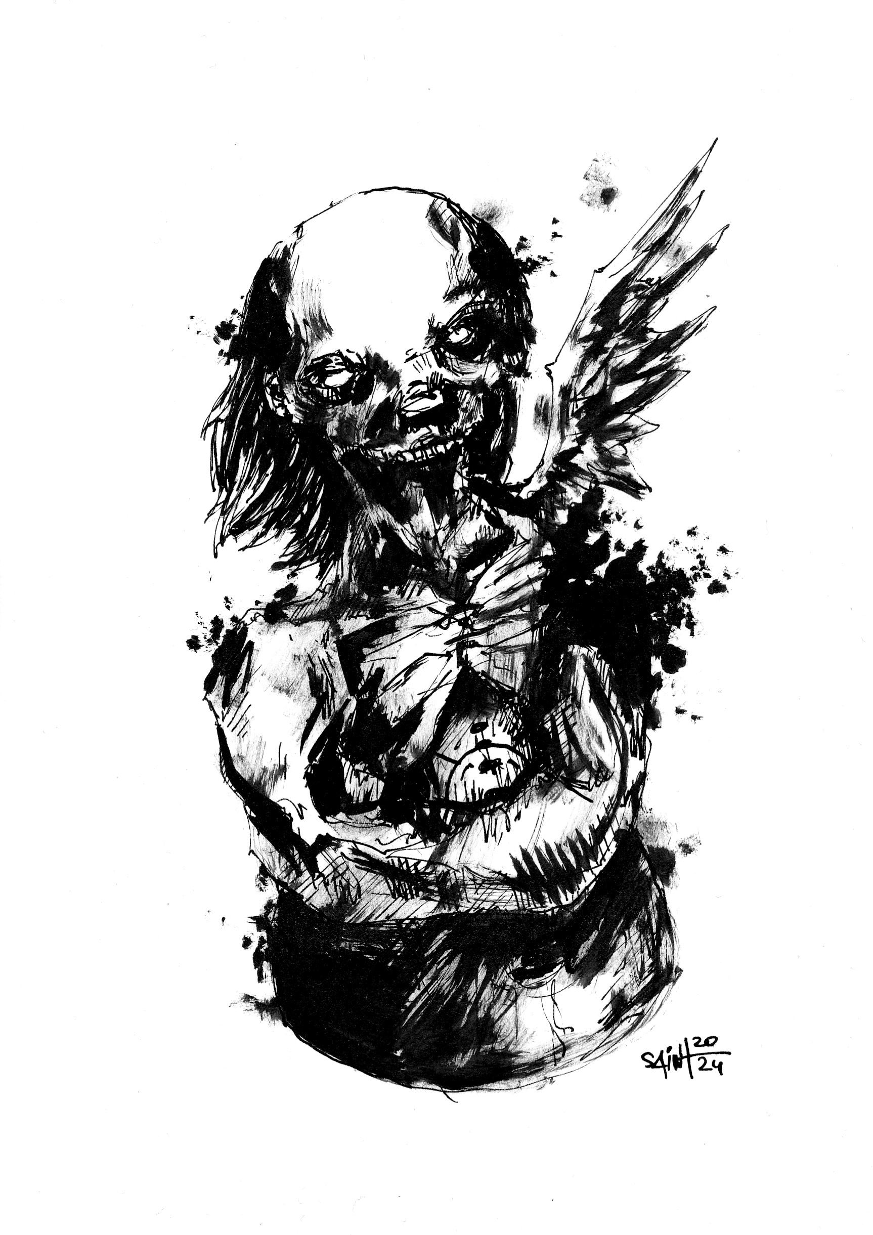 Mr. Lisina ink. Zombie painting original art, Horror Dark ar - Inspire ...