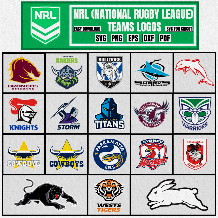 NRL Teams Svg, NRL Logo svg, Bundle All Logo, Rugby Svg, Png | Inspire ...