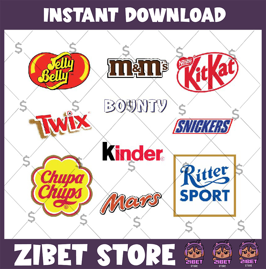 Candy Brands Logos Svg, Chocolate Labels Clipart, Sweet Bran | Inspire ...