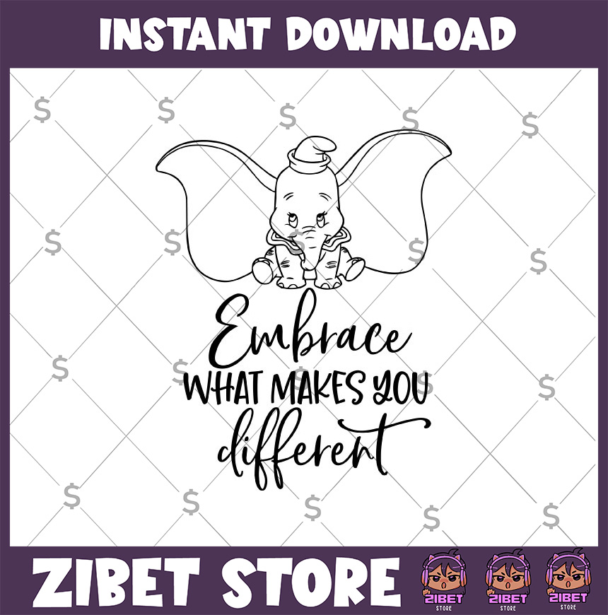Embrace what makes you different svg, Dumbo svg, Dumbo cut f | Inspire ...
