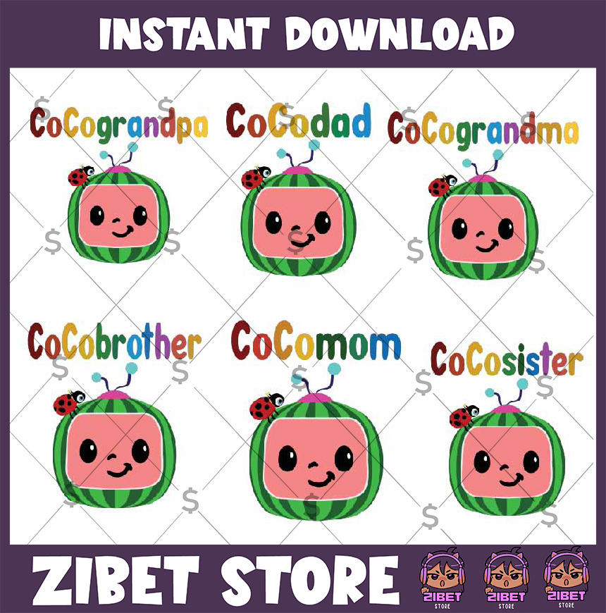 Bundle 6 files Cocomelon Family svg, Coco Melon svg, Cocomel | Inspire ...