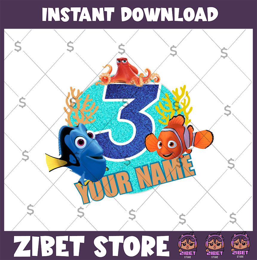 Personalised Finding Nemo Marlin Dory Disney Png - Happy Bir | Inspire ...