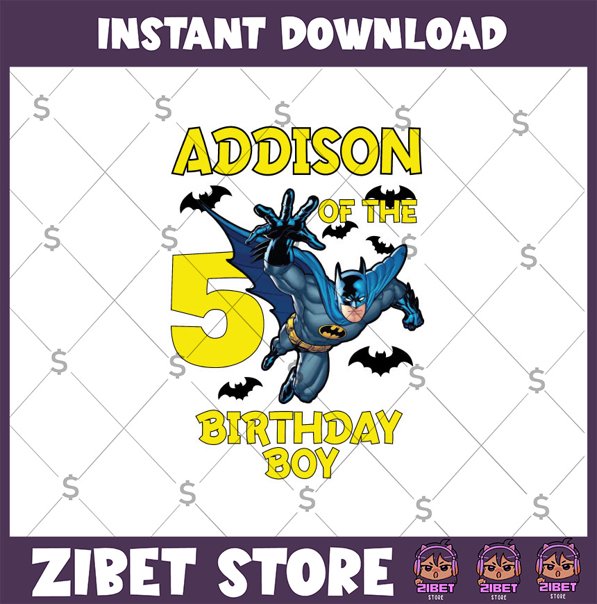 Personalized Name Batman Birthday Boy PNG, Batman Family Png | Inspire ...