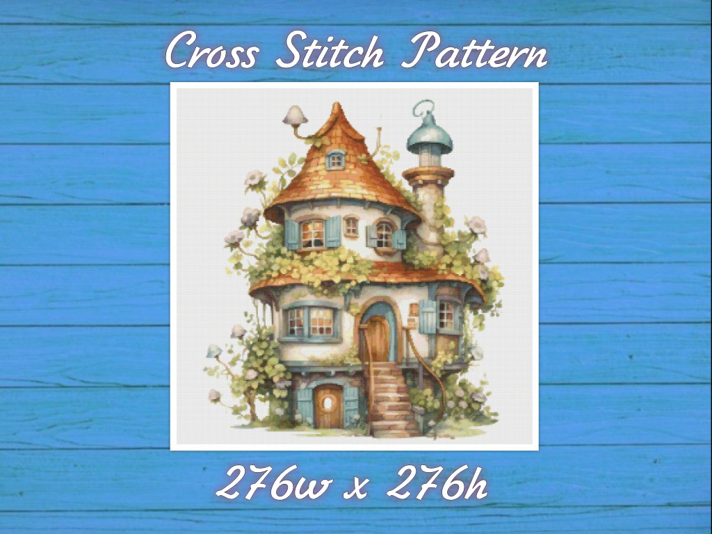 Cottage - Cross Stitch Pattern - PDF Counted House Village - | Inspire ...