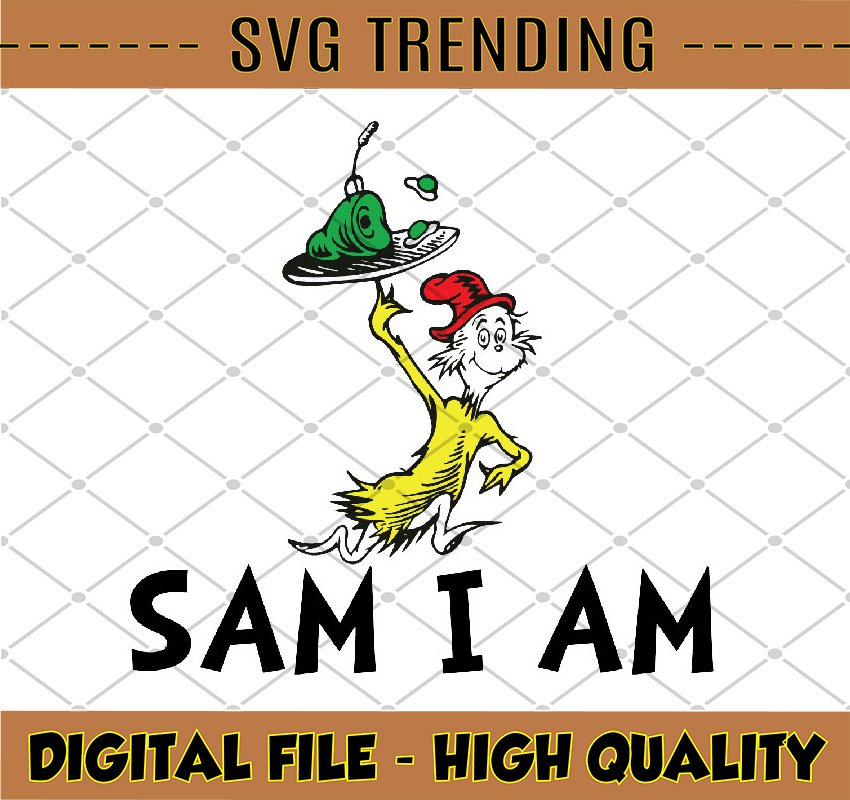 Sam I am svg, Green eggs and ham svg, Dr Seuss svg, Read acr - Inspire ...