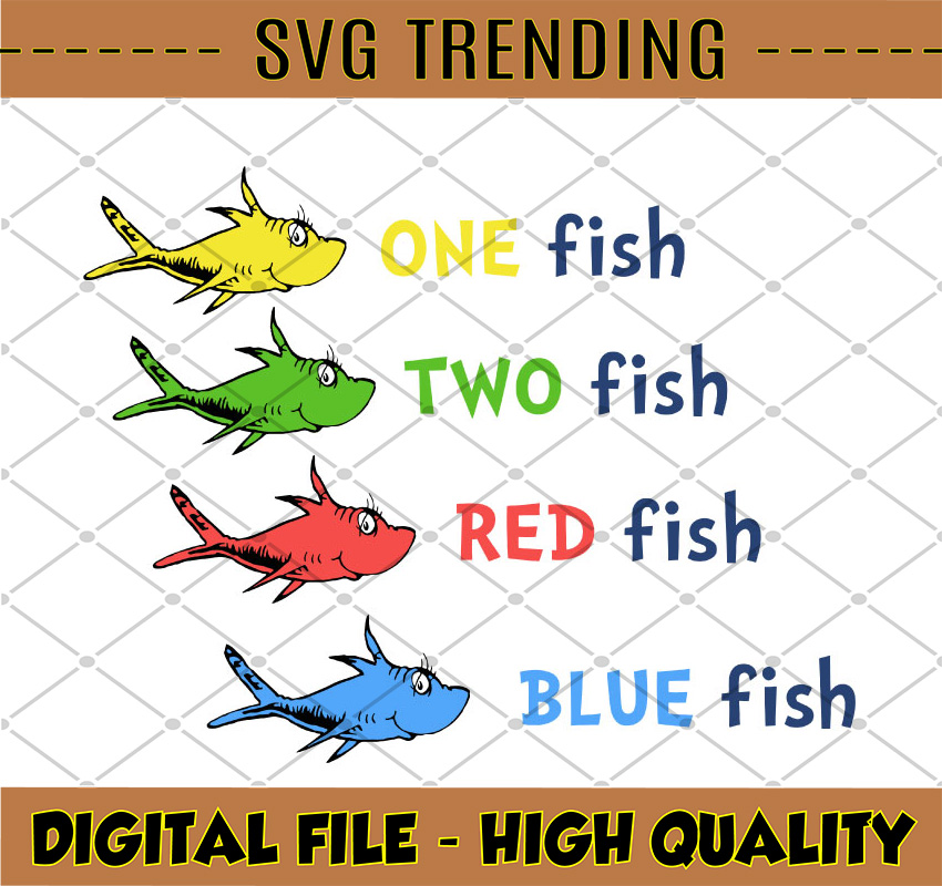 One fish two fish, blue fish red fish, Dr seuss pNG, Dr seus - Inspire ...