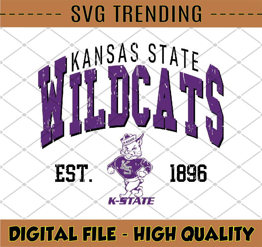 Vintage 90's Kansas State Wildcats Svg, Kansas State Svg, Vi | Inspire ...