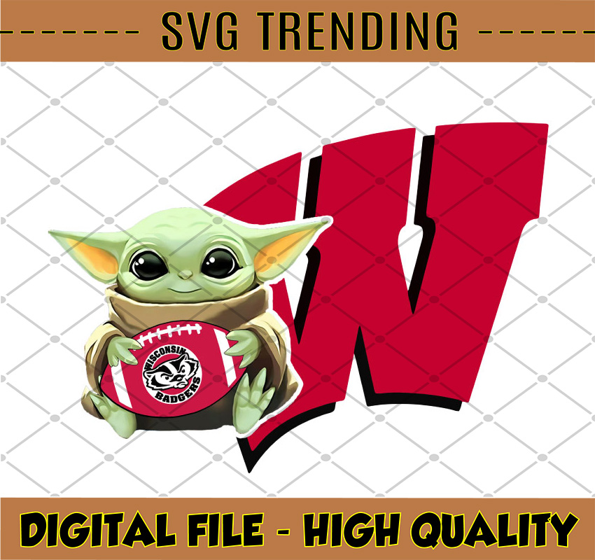 Baby Yoda with Wisconsin Badgers Football PNG,Baby Yoda png, - Inspire ...
