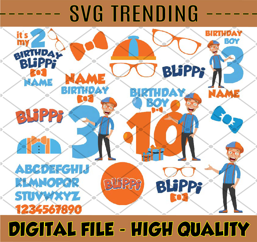 Personalized Blippi bundle Birthday svg, Blippi Family svg, | Inspire ...