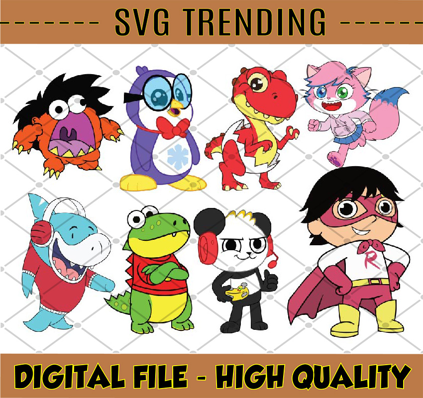 Ryans World Characters bundle PNG SVG JPG Digital downloads, - Inspire ...
