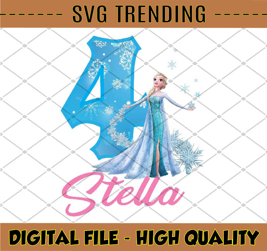 Personalized Frozen Number Birthday, Elsa Girl's Birthday Pn - Inspire ...