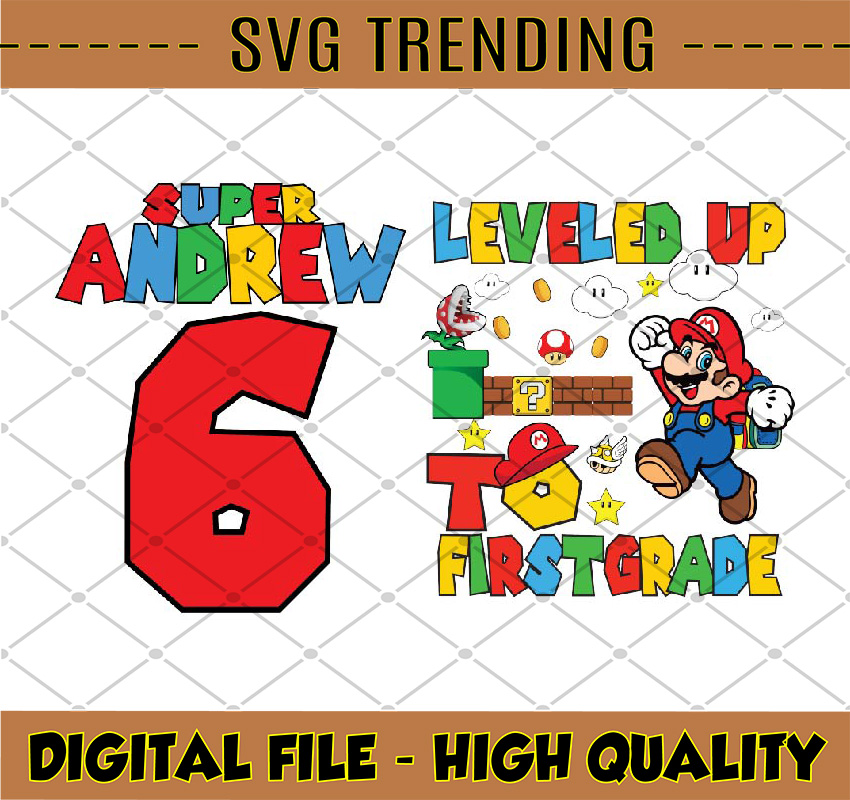 Personalized Super Mario Leveled Up To Kindergarten Png, Mar | Inspire ...