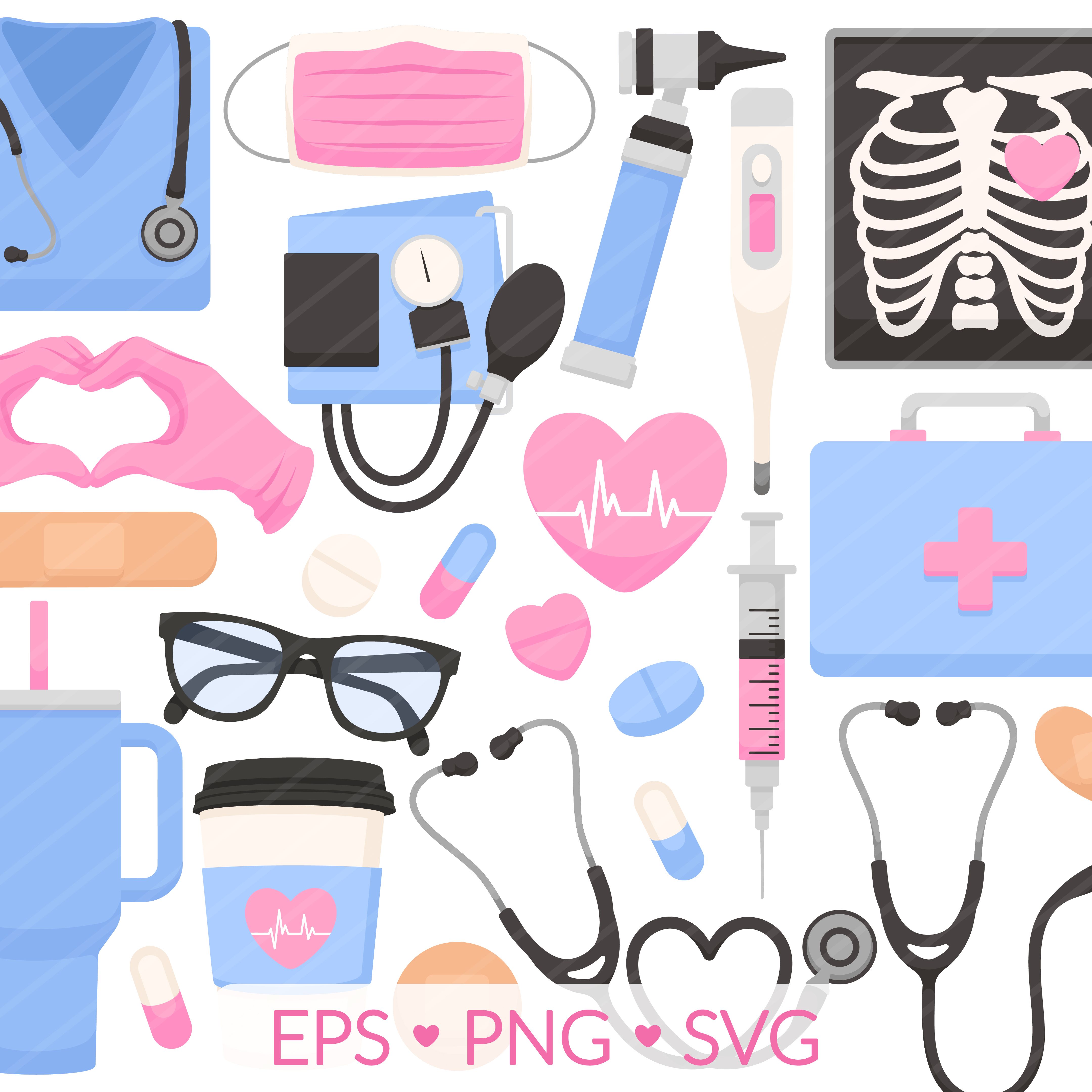 Nursing Clipart - SVG, PNG, EPS Images - Blue & Pink Nursing | Inspire ...
