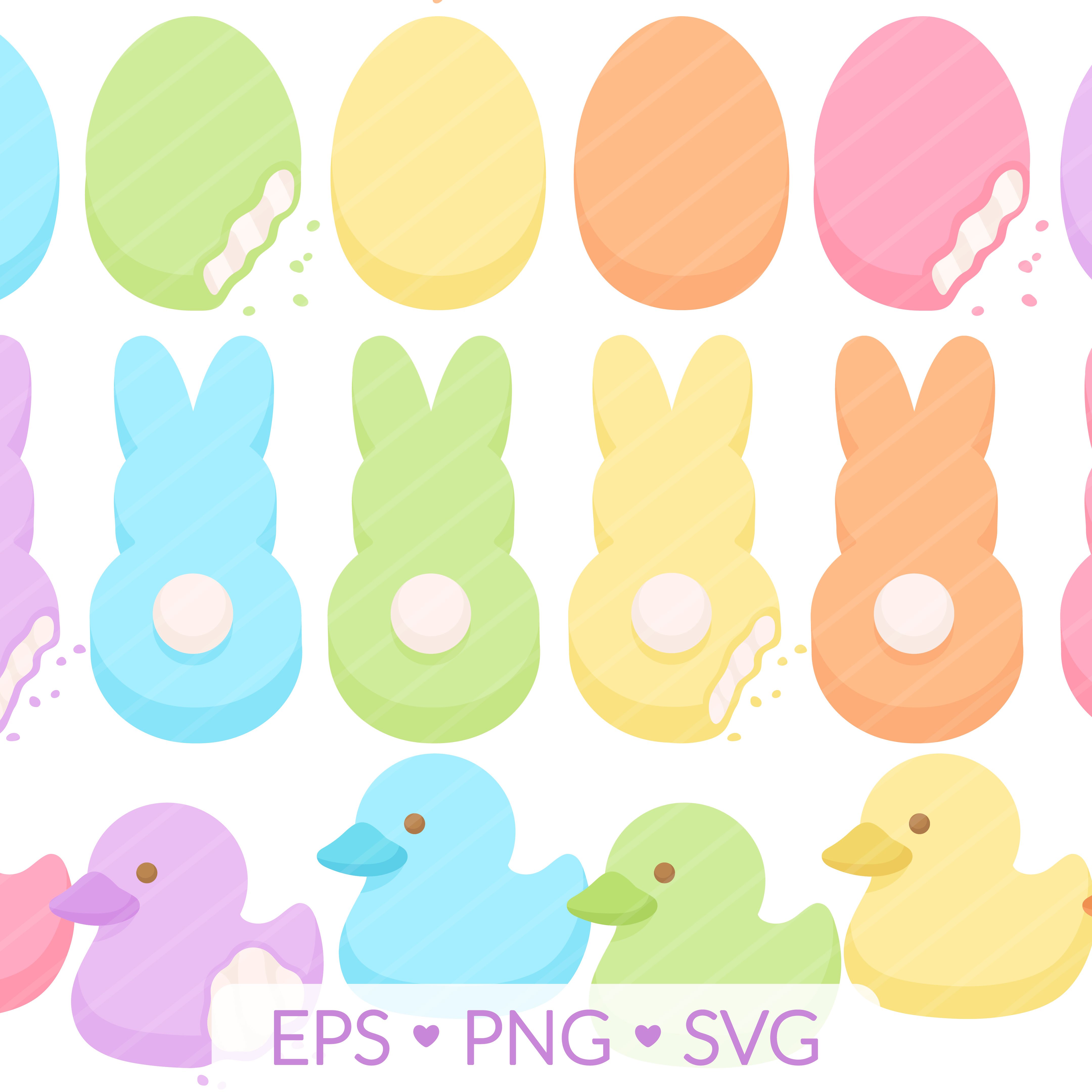 Easter Marshmallow Clipart - SVG, PNG, EPS Images - Bunny Du | Inspire ...