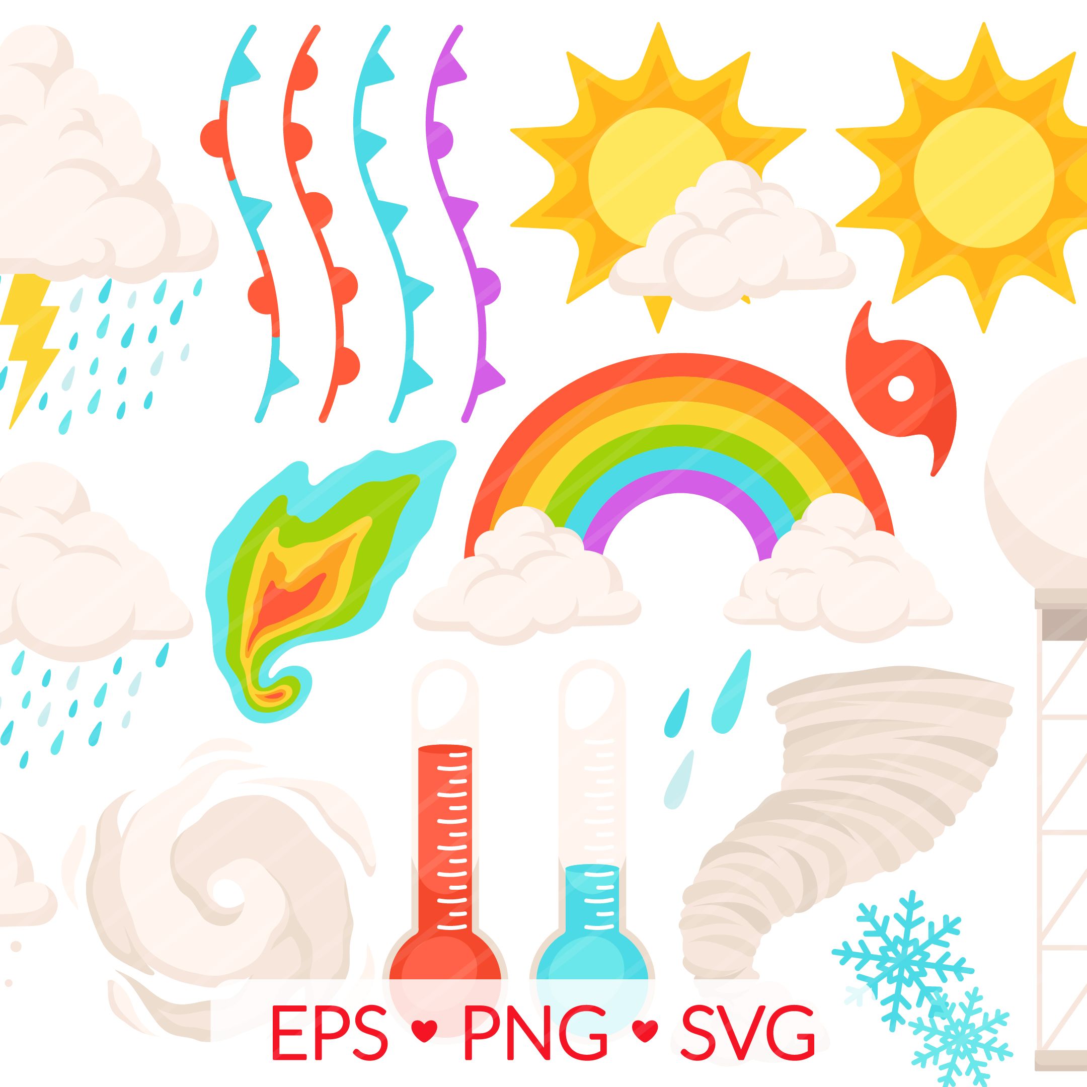 Weather Clipart - SVG, PNG, EPS Images - Meteorology Science | Inspire ...