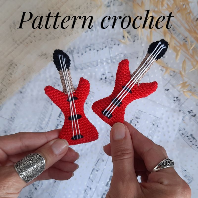 Crochet Pattern Guitar. Amigurumi. Keychain. Brooch. PDF Eng | Inspire ...
