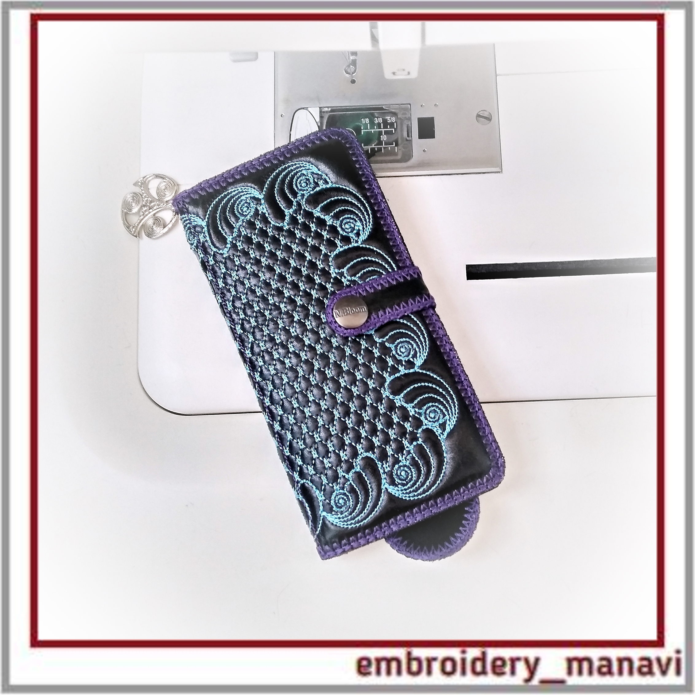 In the hoop embroidery design smartphone case & card slots | Inspire Uplift