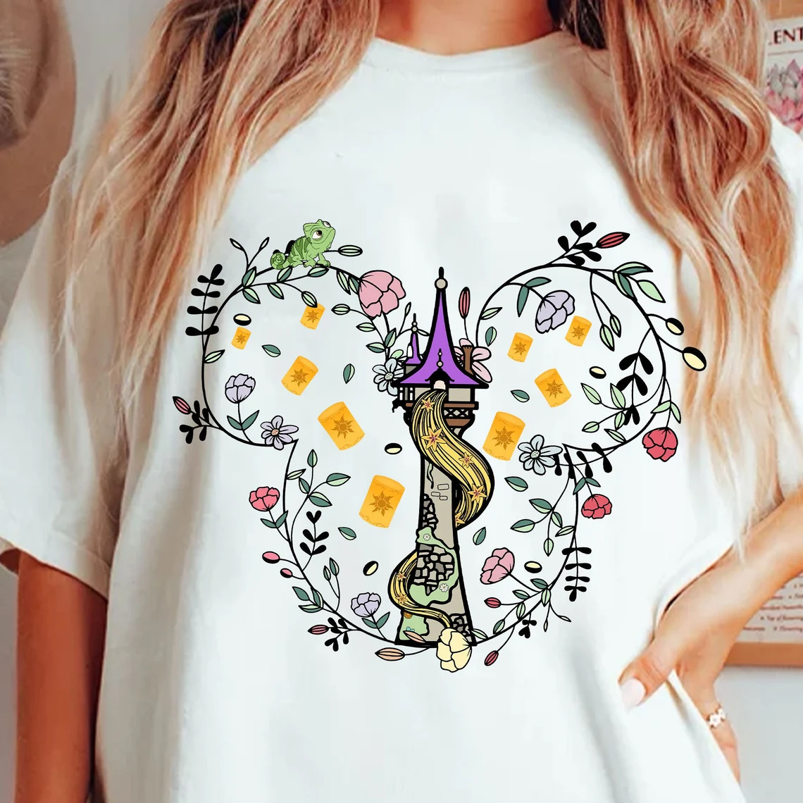 Flower Mouse Princess in The Tower Png, Tangled Castle Png, - Inspire ...