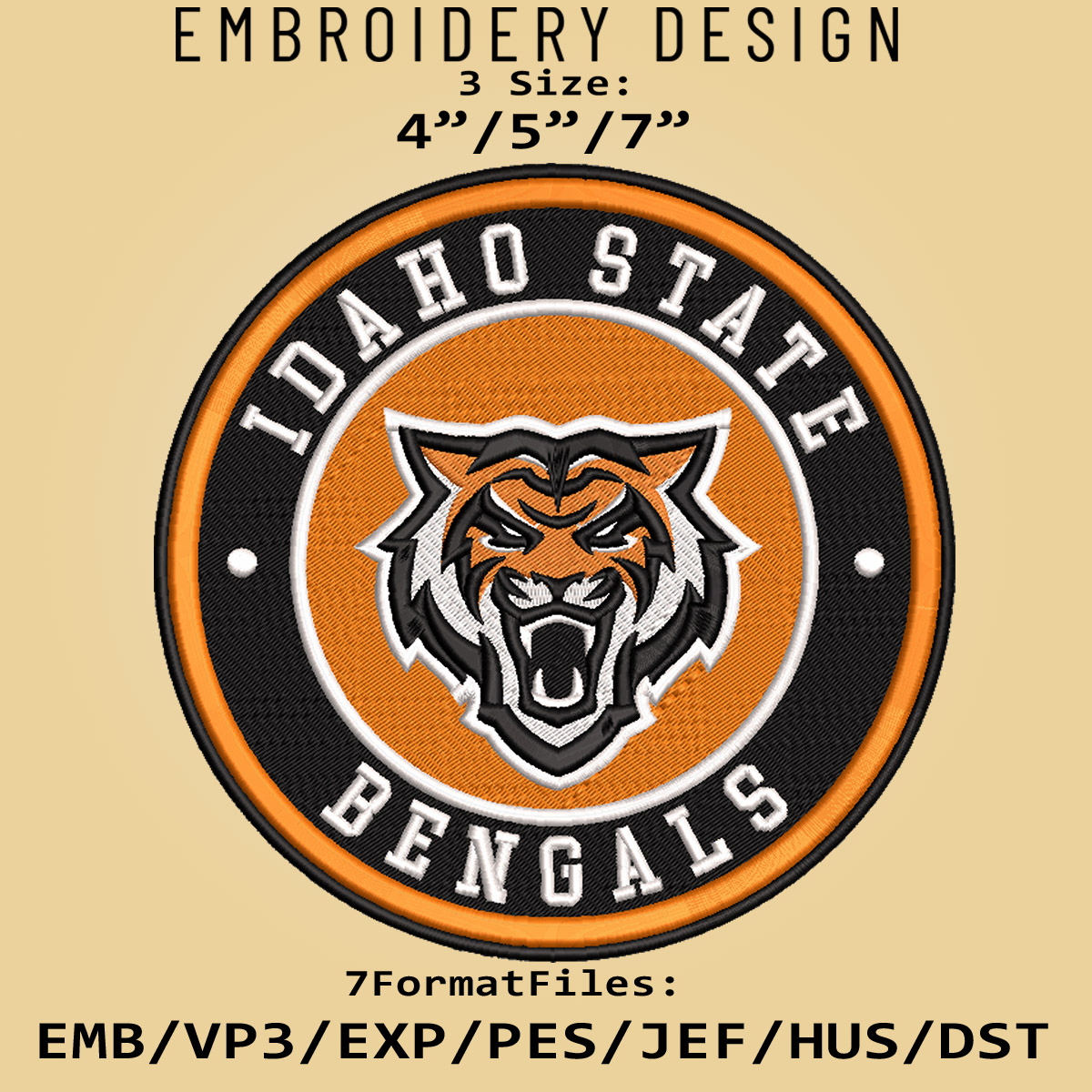 NCAA Logo Idaho State Bengals, Embroidery design, Embroidery | Inspire ...
