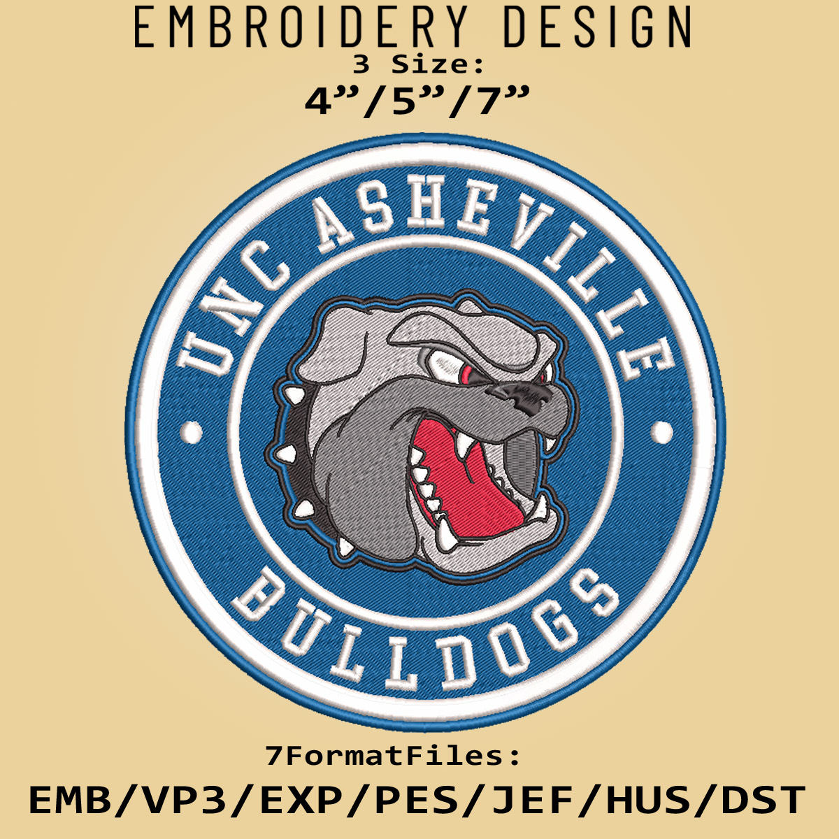 NCAA Logo UNC Asheville Bulldogs, Embroidery design, Embroid | Inspire ...