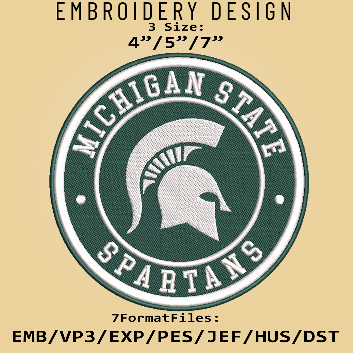NCAA Logo Michigan State Spartans, Embroidery design, Embroi | Inspire ...