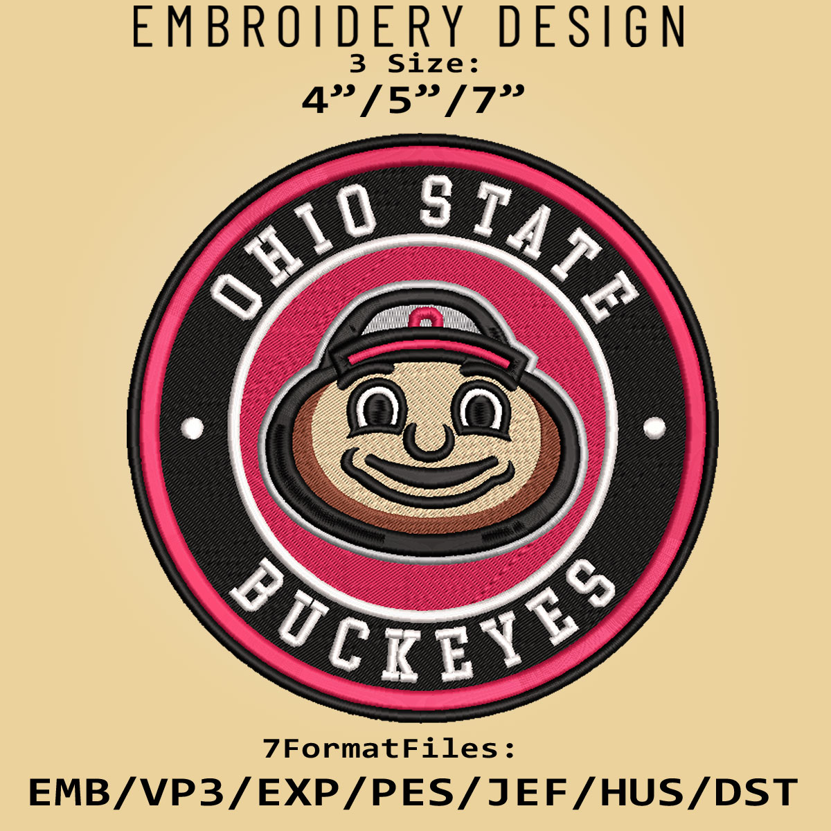 NCAA Logo Ohio State Buckeyes, Embroidery design, Embroidery | Inspire ...