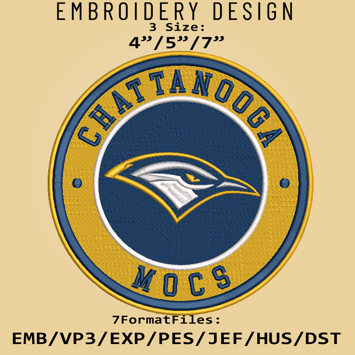 NCAA Logo Chattanooga Mocs, Embroidery design, Embroidery Fi | Inspire ...