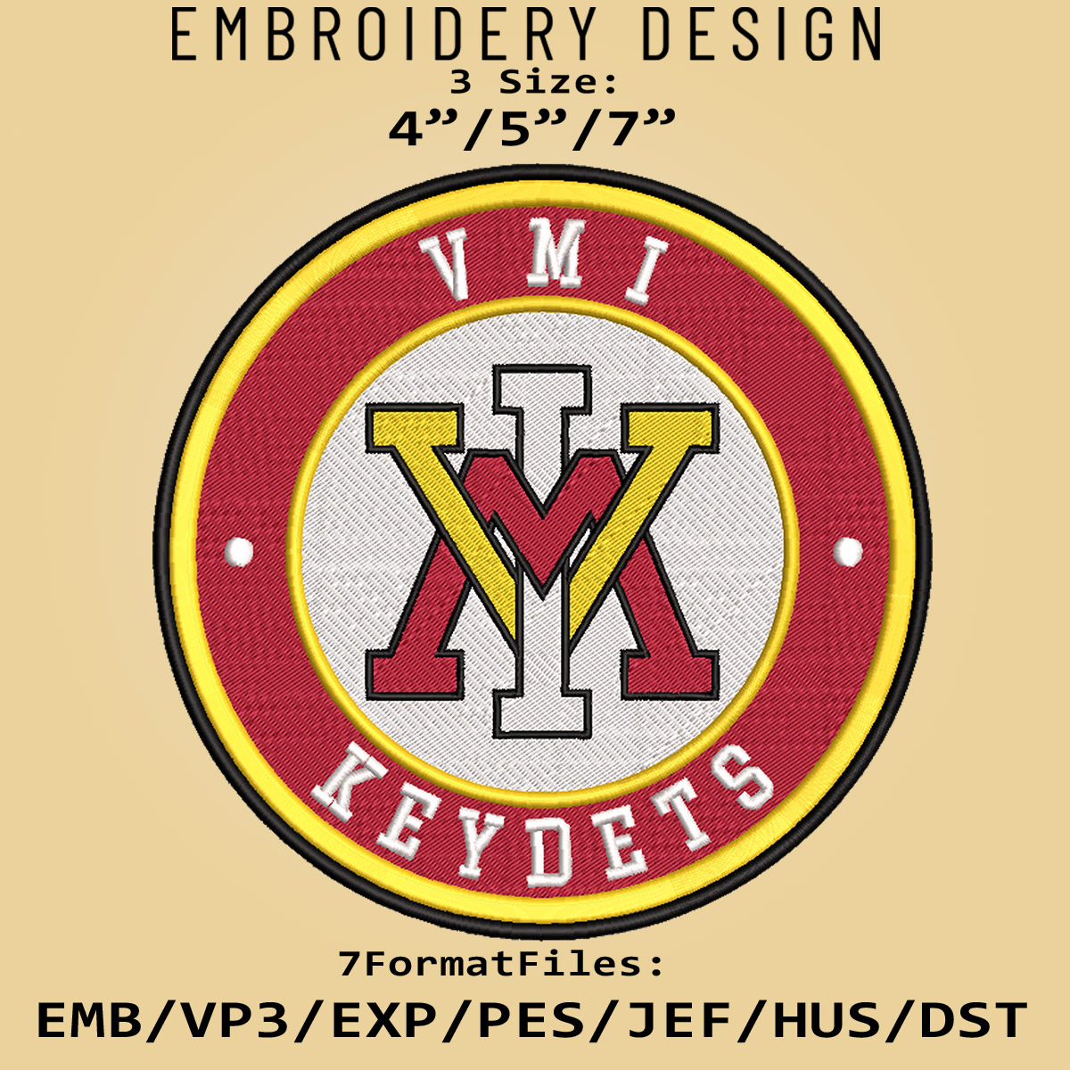 NCAA Logo VMI Keydets, Embroidery design, Embroidery Files, | Inspire ...