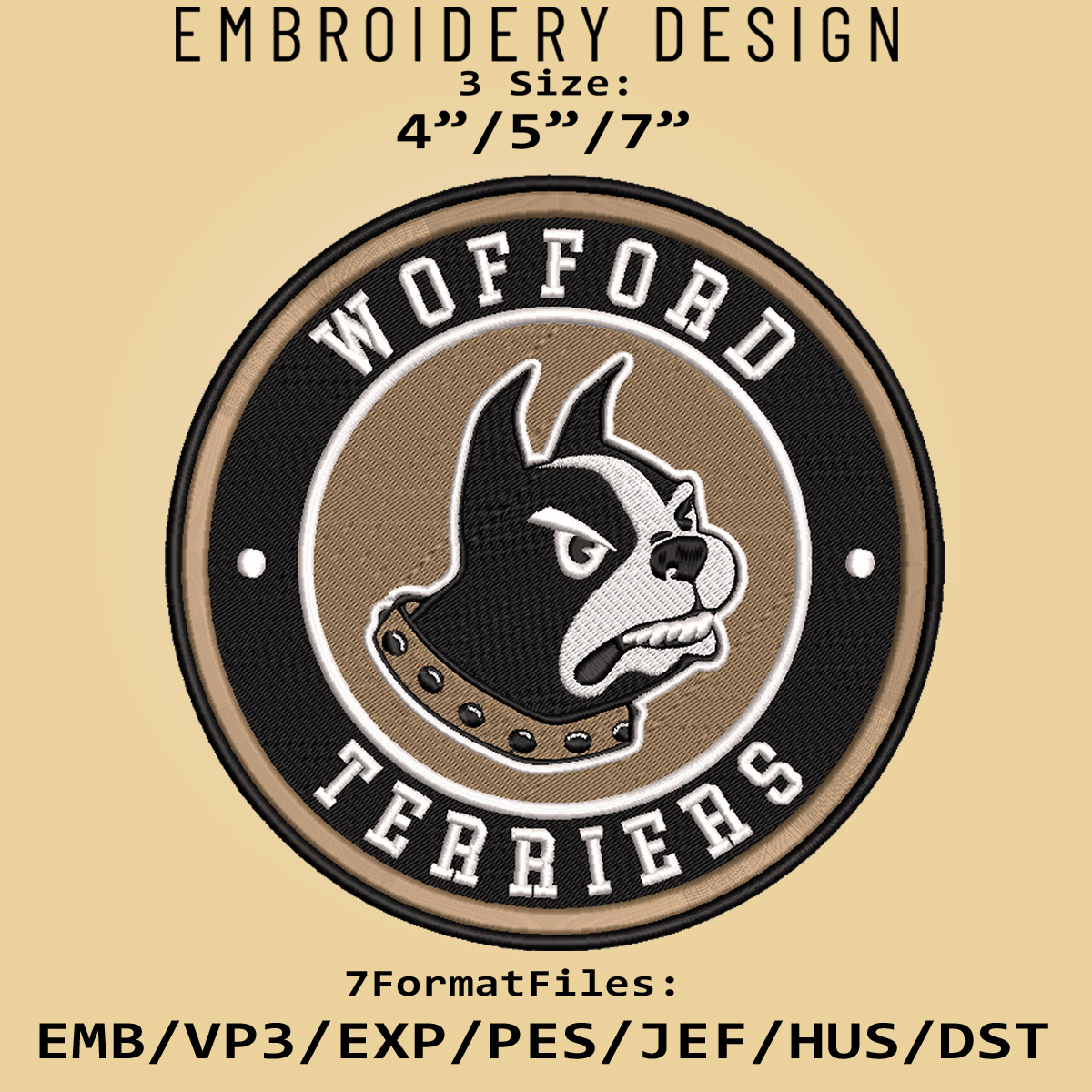 NCAA Logo Wofford Terriers, Embroidery design, Embroidery Fi | Inspire ...