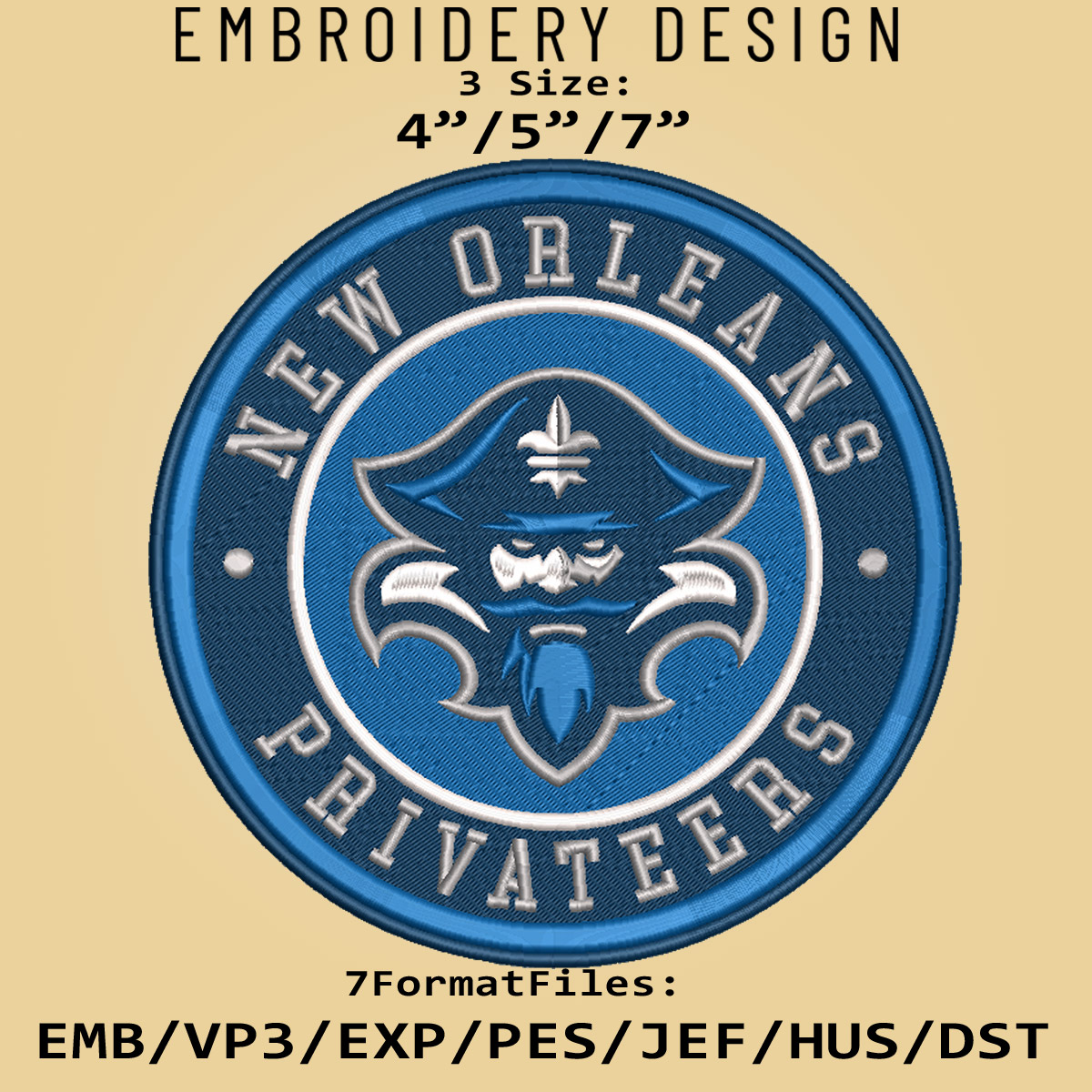 NCAA Logo New Orleans Privateers, Embroidery design, Embroid | Inspire ...