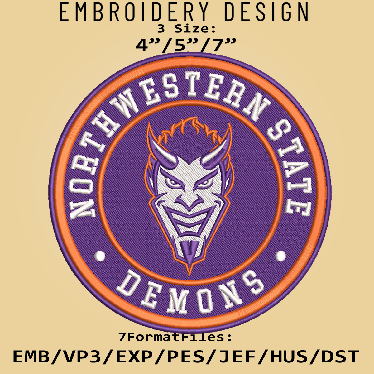NCAA Logo Northwestern State Demons, Embroidery design, Embr | Inspire ...