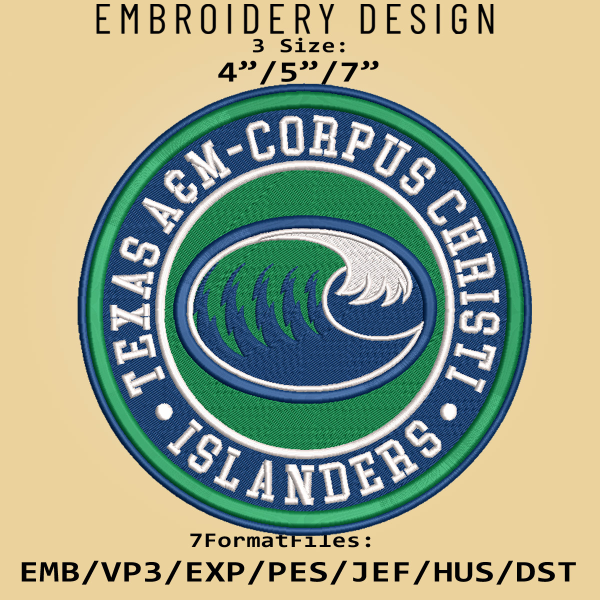 NCAA Logo Texas A&M-Corpus Christi Islanders, Embroidery des | Inspire ...
