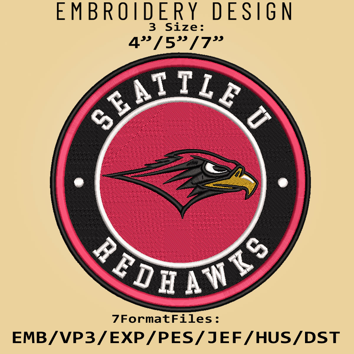 NCAA Logo Seattle Redhawks, Embroidery design, Embroidery Fi | Inspire ...