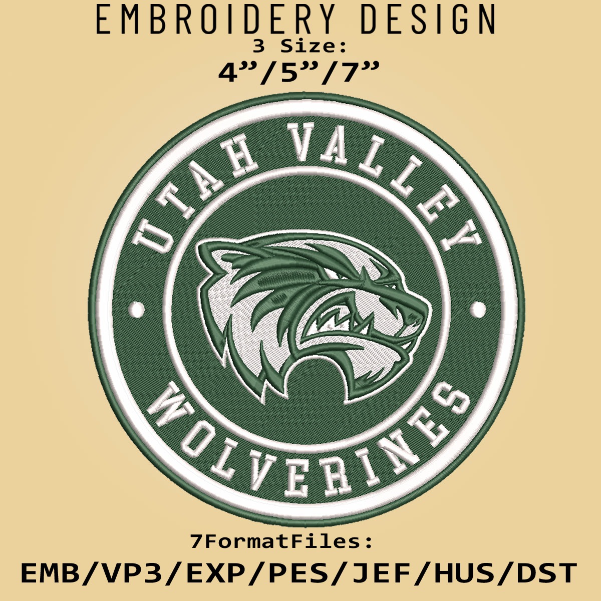 NCAA Logo Utah Valley Wolverines, Embroidery design, Embroid | Inspire ...