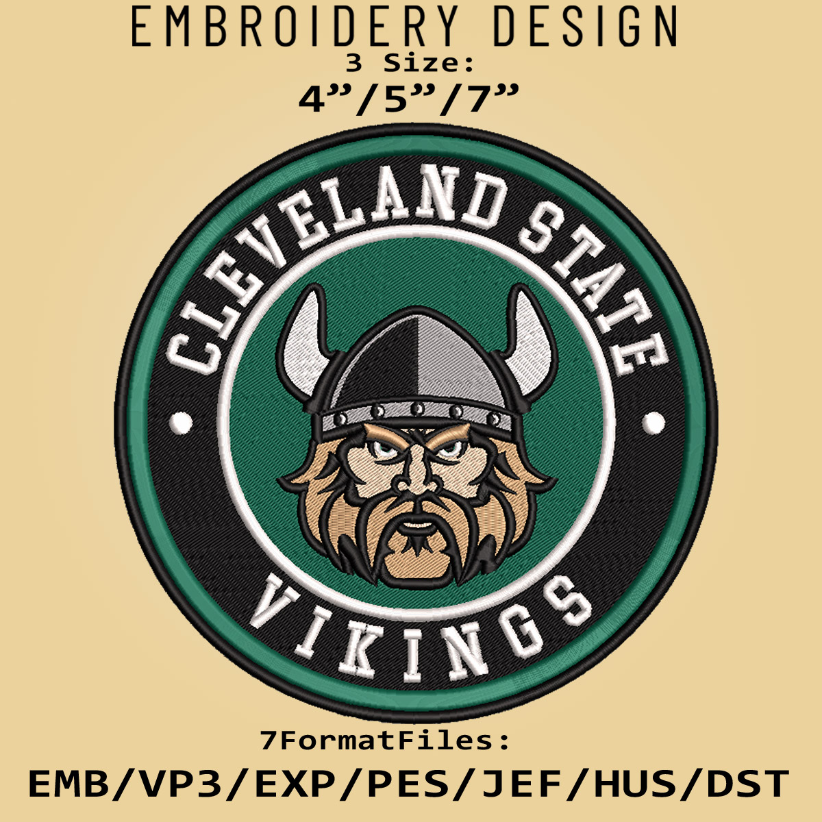 NCAA Logo Cleveland State Vikings, Embroidery design, Embroi | Inspire ...