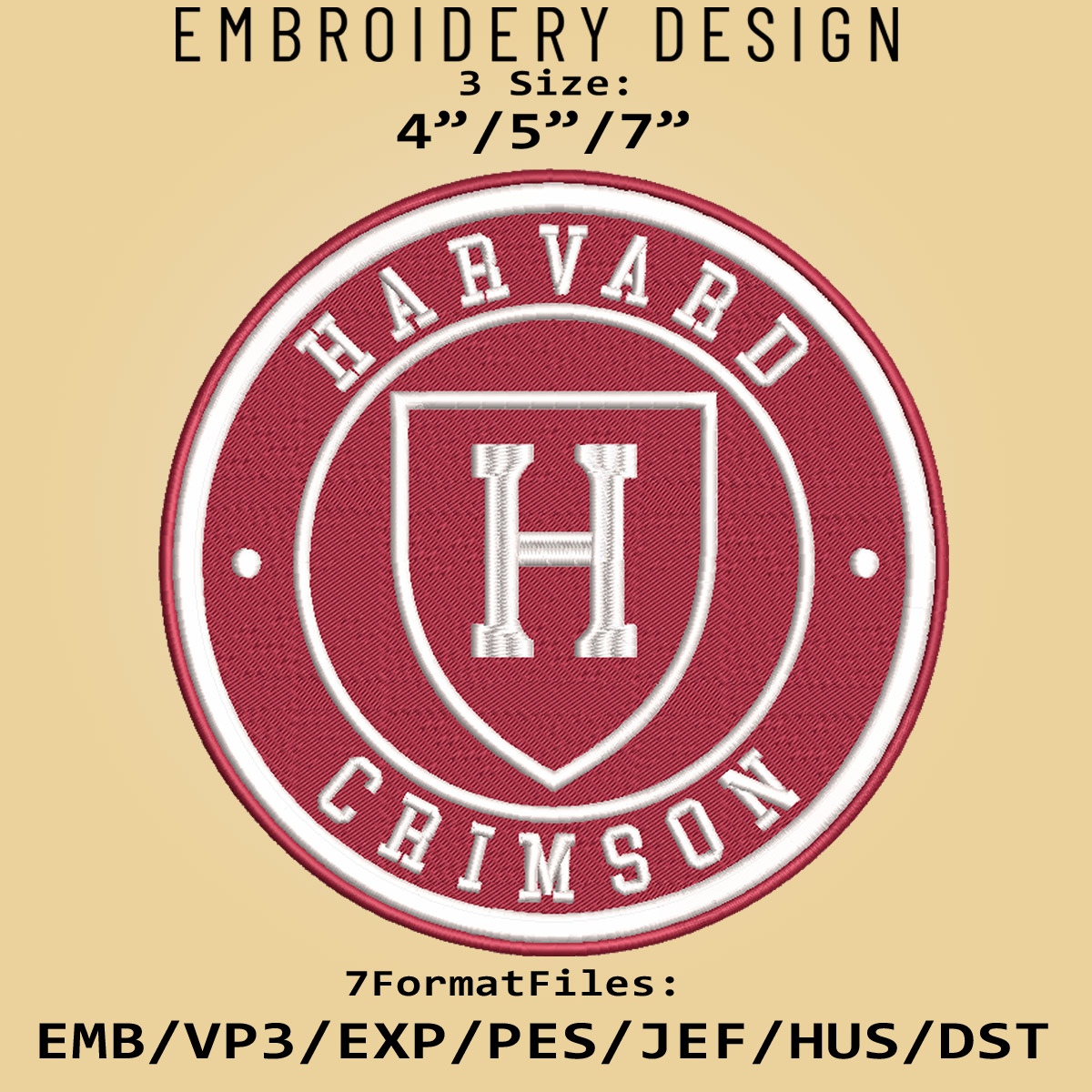 NCAA Logo Harvard Crimson, Embroidery design, Embroidery Fil | Inspire ...