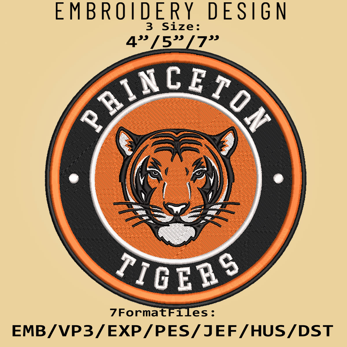 NCAA Logo Princeton Tigers, Embroidery design, Embroidery Fi | Inspire ...