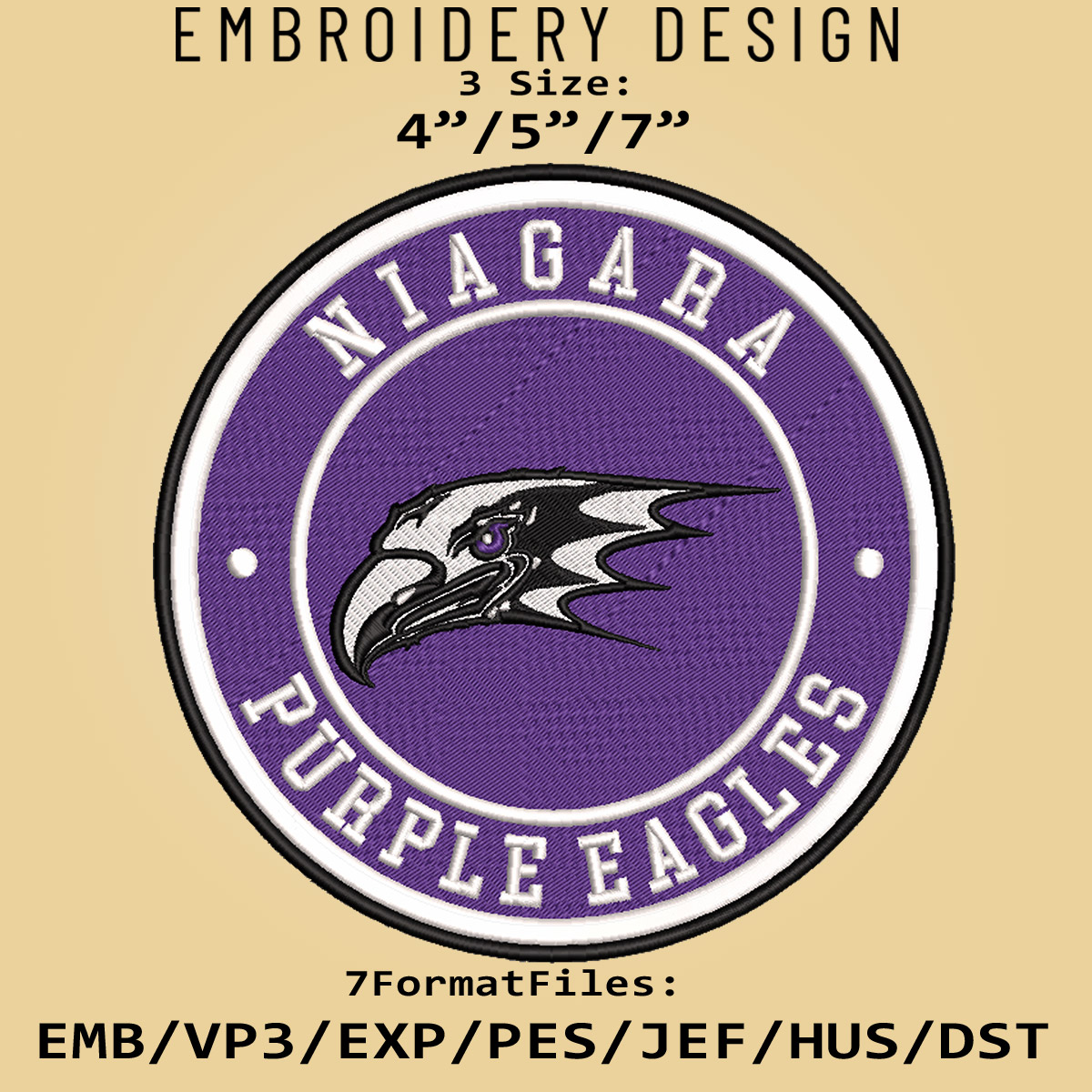 NCAA Logo Niagara Purple Eagles, Embroidery design, Embroide | Inspire ...