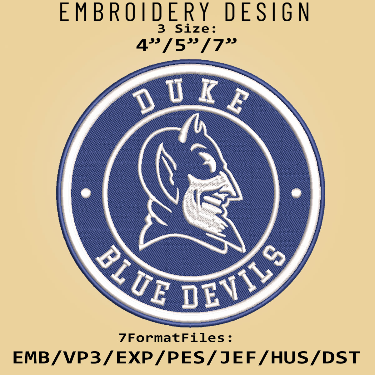 NCAA Logo Duke Blue Devils, Embroidery design, Embroidery Fi | Inspire ...
