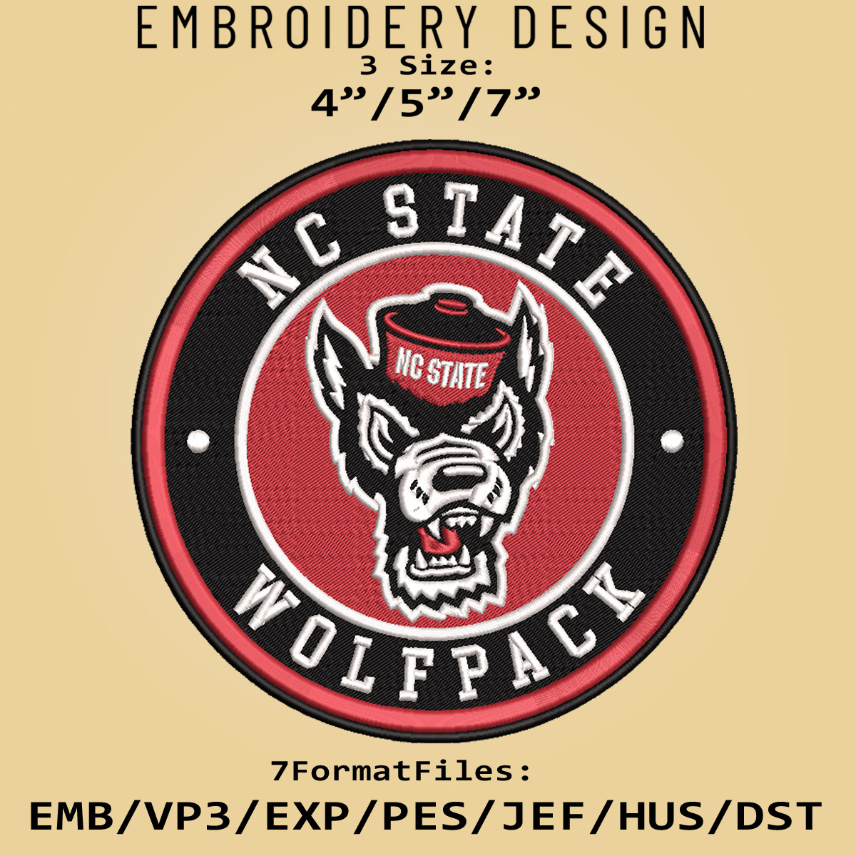 NCAA Logo NC State Wolfpack, Embroidery design, Embroidery F - Inspire ...