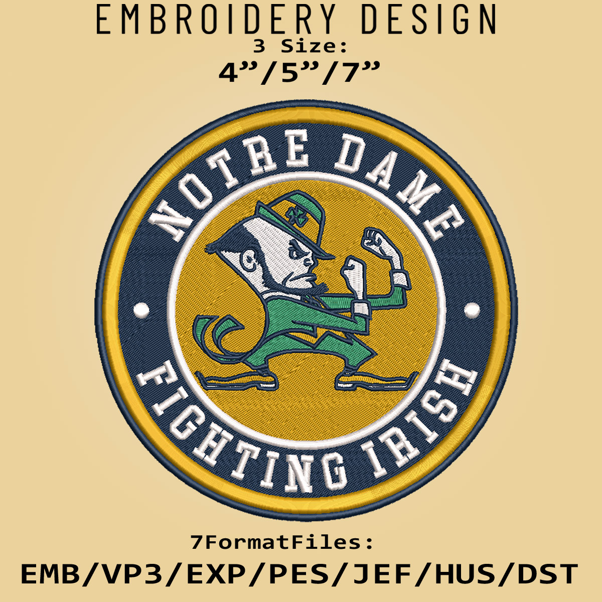 NCAA Logo Notre Dame Fighting Irish, Embroidery design, Embr | Inspire ...