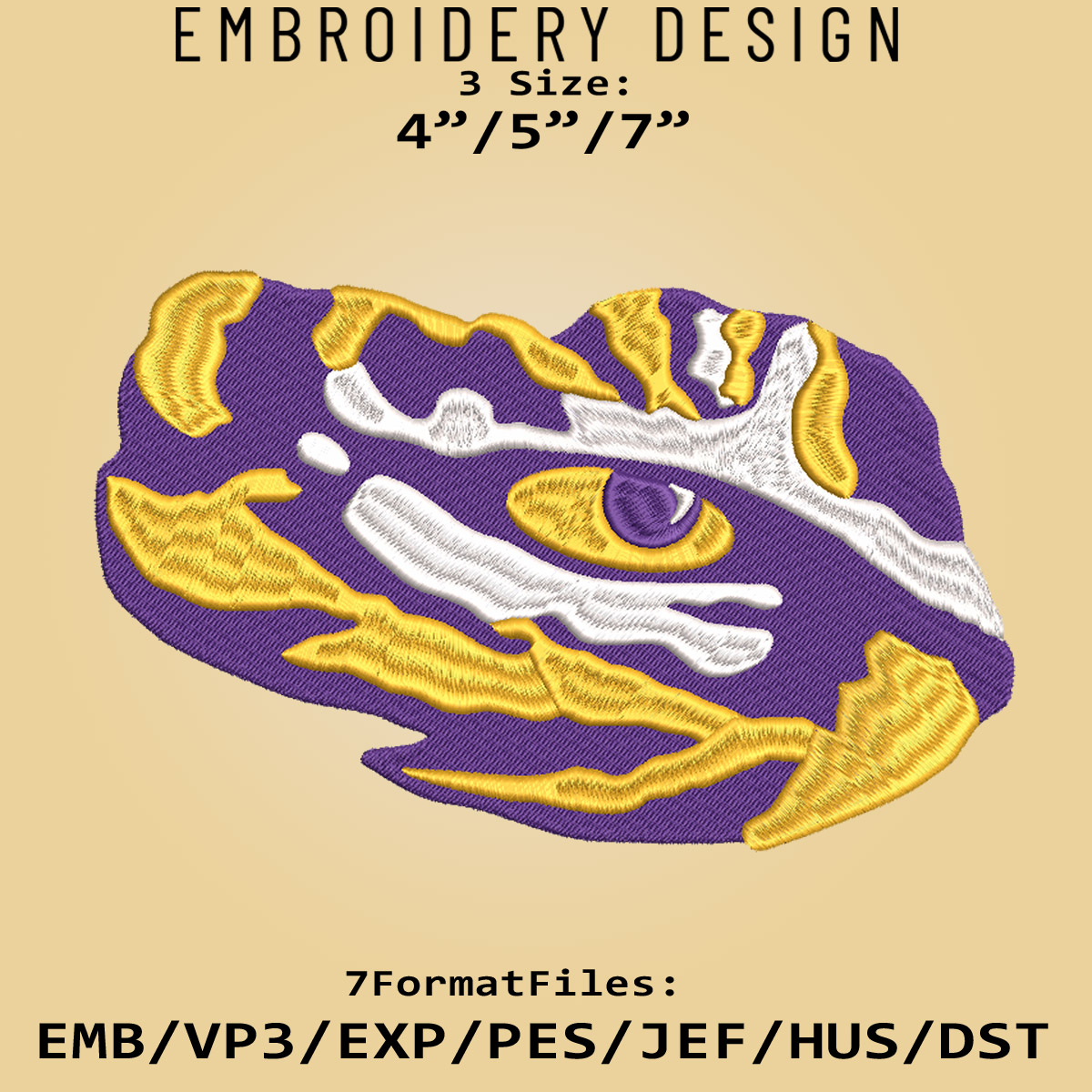 NCAA Logo LSU Tigers, Embroidery design, Embroidery Files, N | Inspire ...
