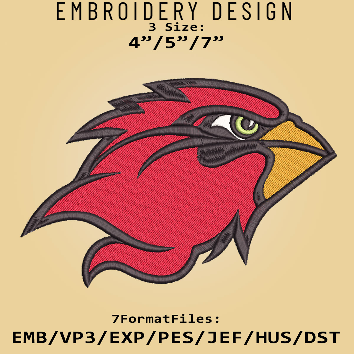 NCAA Logo Lamar Cardinals, Embroidery design, Embroidery Fil | Inspire ...
