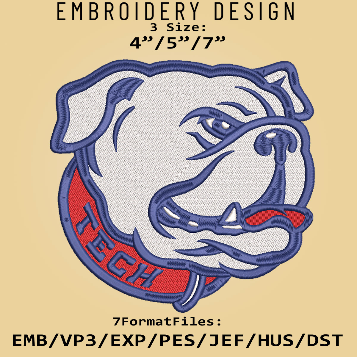 NCAA Logo Louisiana Tech Bulldogs, Embroidery design, Embroi | Inspire ...