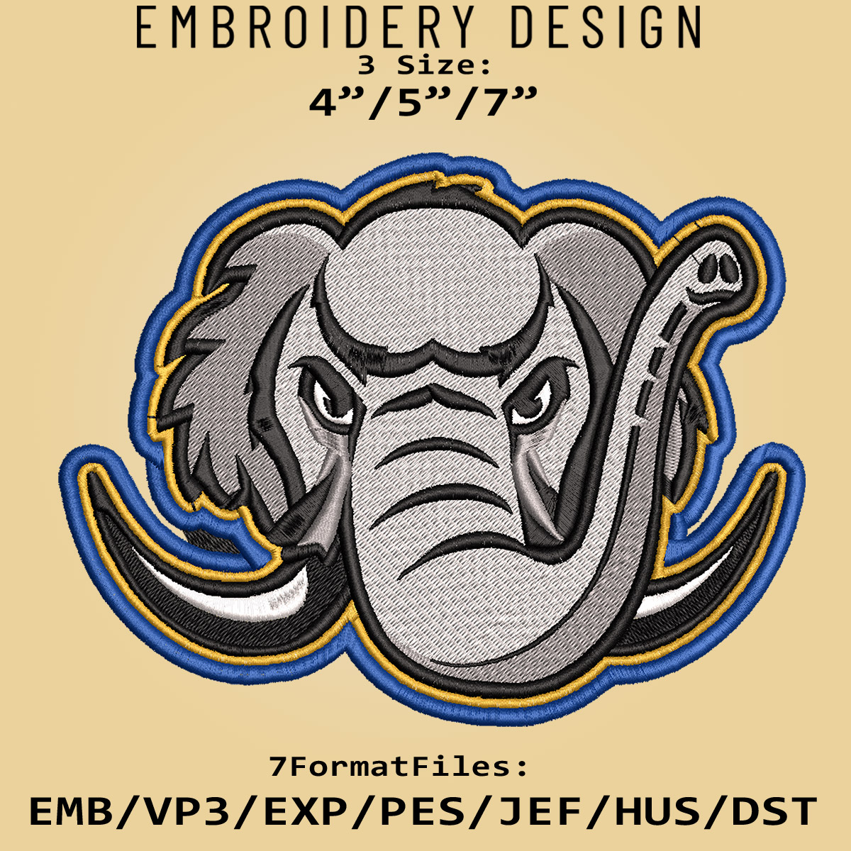 NCAA Logo Purdue Fort Wayne Mastodons, Embroidery design, Em | Inspire ...