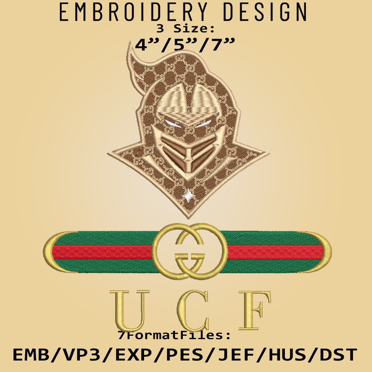 NCAA Logo UCF Knights Embroidery design, Embroidery Files, N | Inspire ...